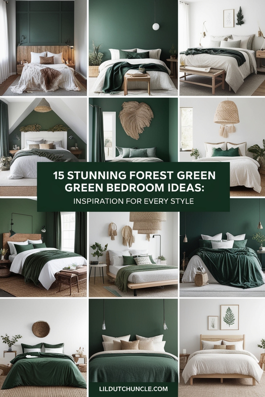 15 Hunter Green Bedroom Ideas - LilDutchUncle.Com