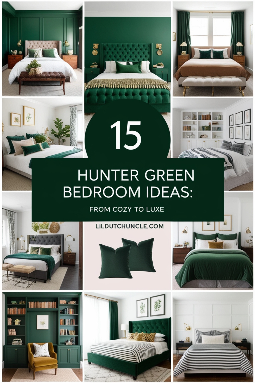 15 Hunter Green Bedroom Ideas - LilDutchUncle.Com
