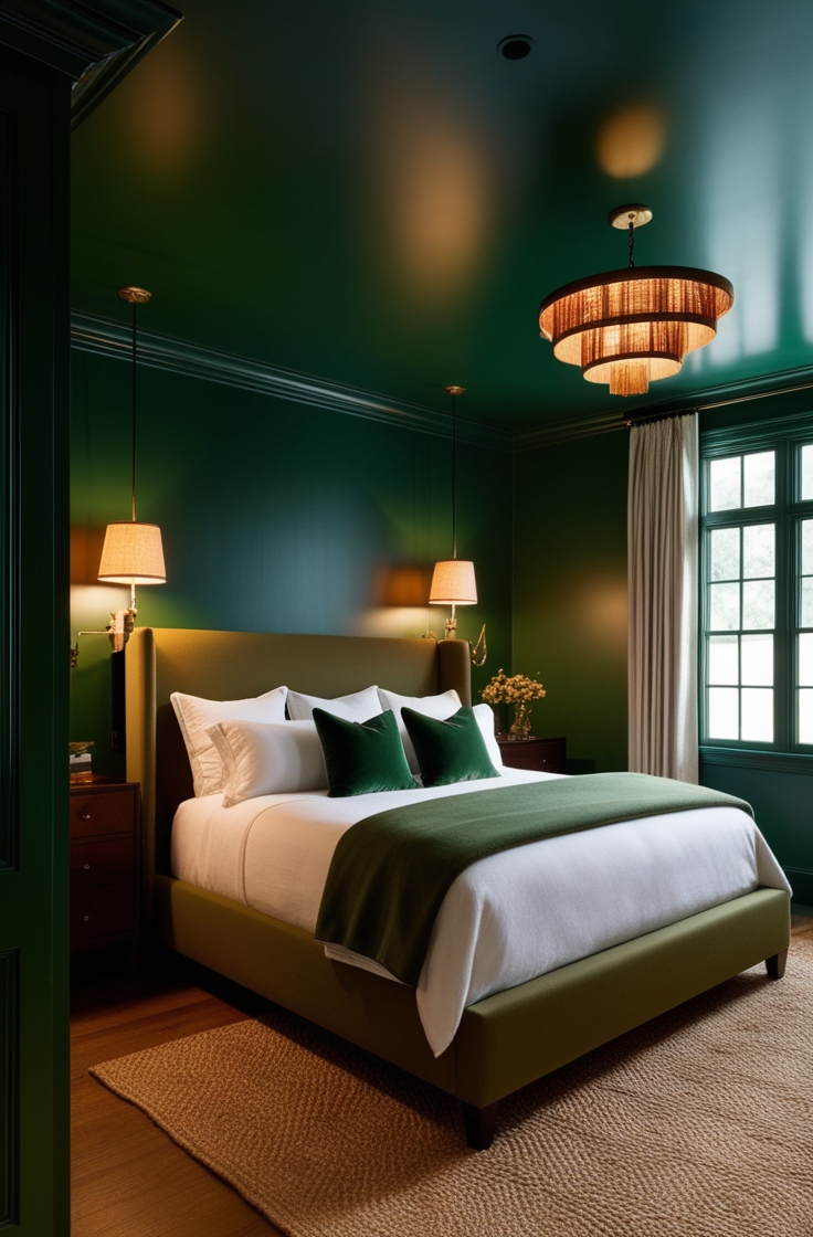 15 Hunter Green Bedroom Ideas - LilDutchUncle.Com