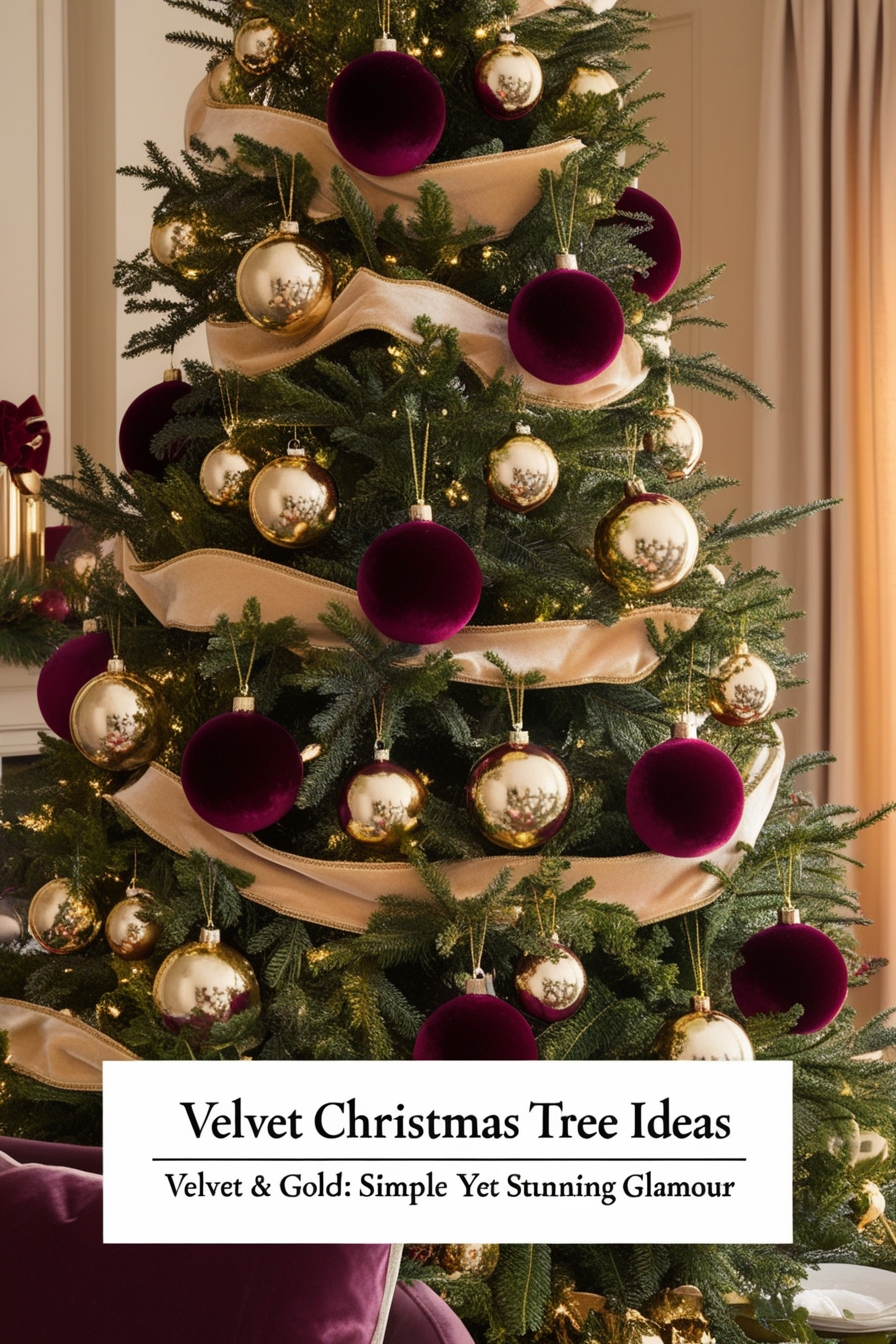 15 Velvet Christmas Tree Ideas for a Luxurious Holiday Look