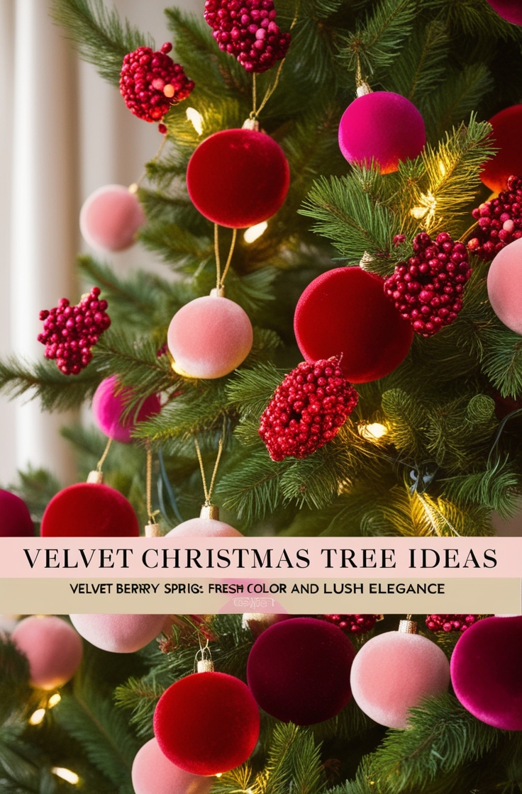 15 Velvet Christmas Tree Ideas for a Luxurious Holiday Look