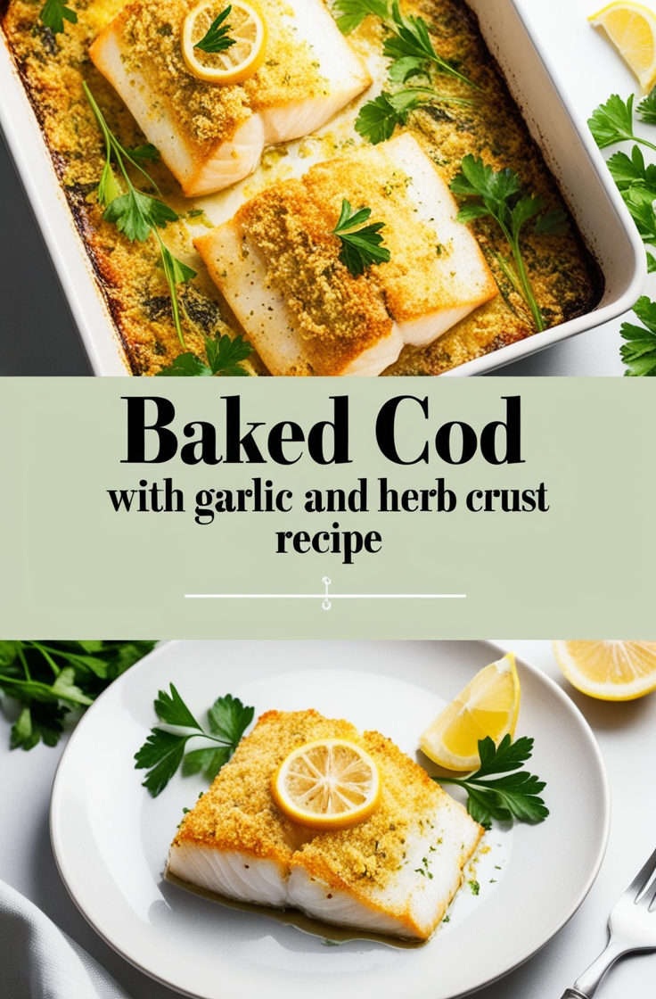 Baked Cod with Garlic and Herb Crust | Healthy & Flavorful Recipe