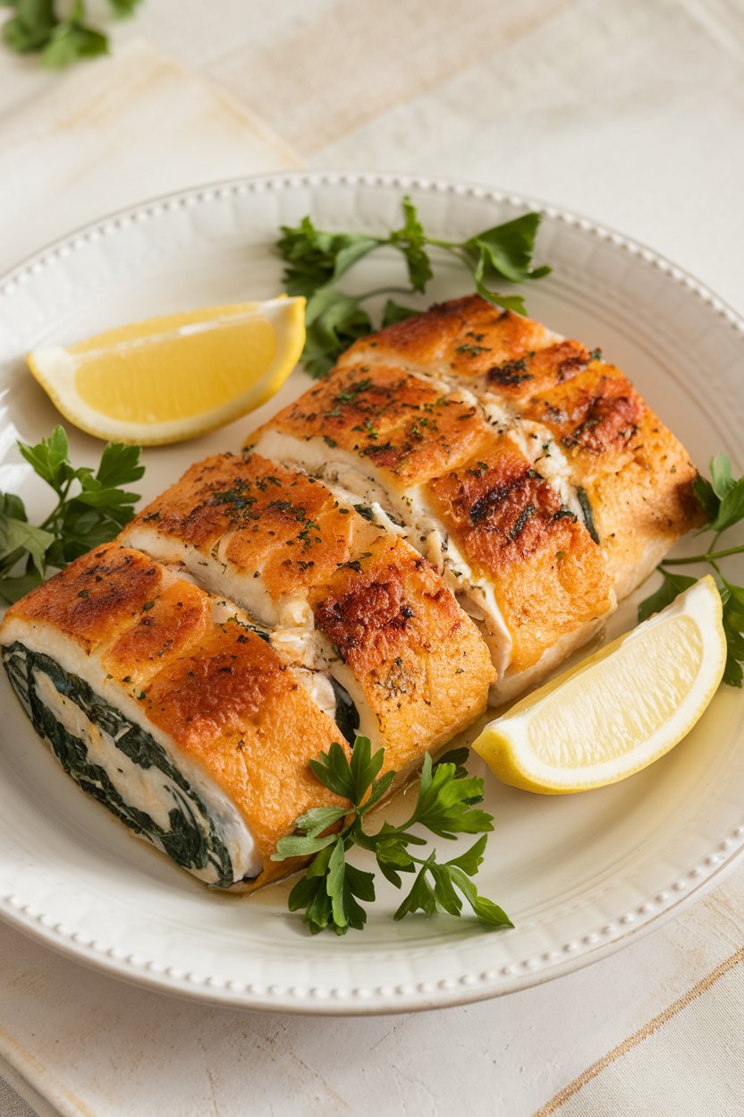 Stuffed Sole with Spinach & Crab - Elegant Dinner Recipe