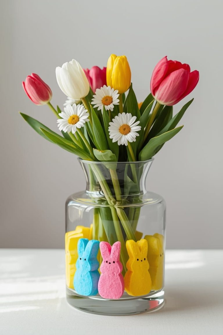 10 Easter Floral Arrangements with Peeps (Cute Ideas) - Lil Dutch Uncle